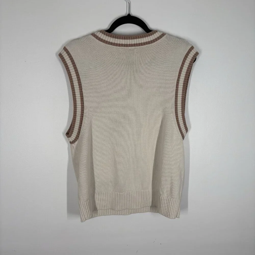 TNA | Sweaters | Tna Aritzia Women M Cream Brown Knit Preppy Academia ...